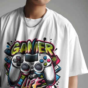 Gamer for Life PNG, Graffiti Gaming Controller Design (digital Download ...