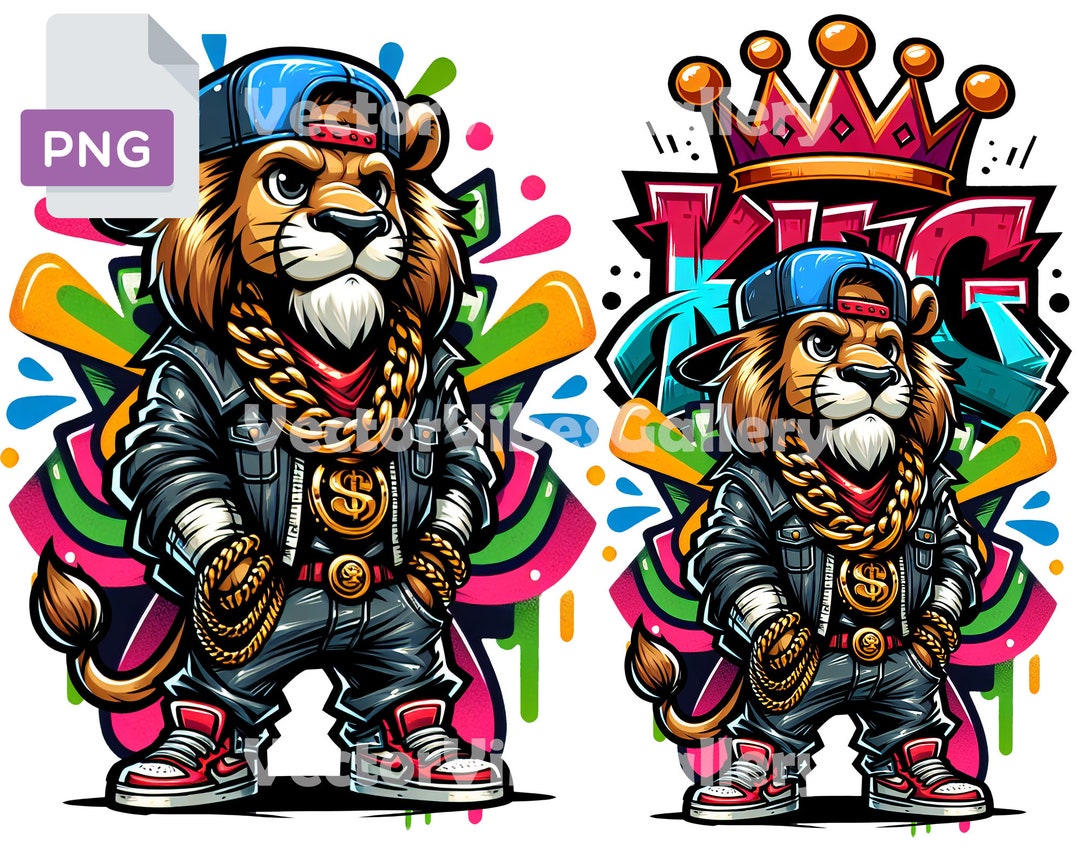 Graffiti Streetwear Lion Png, Urban Sublimation Design, Colorful ...