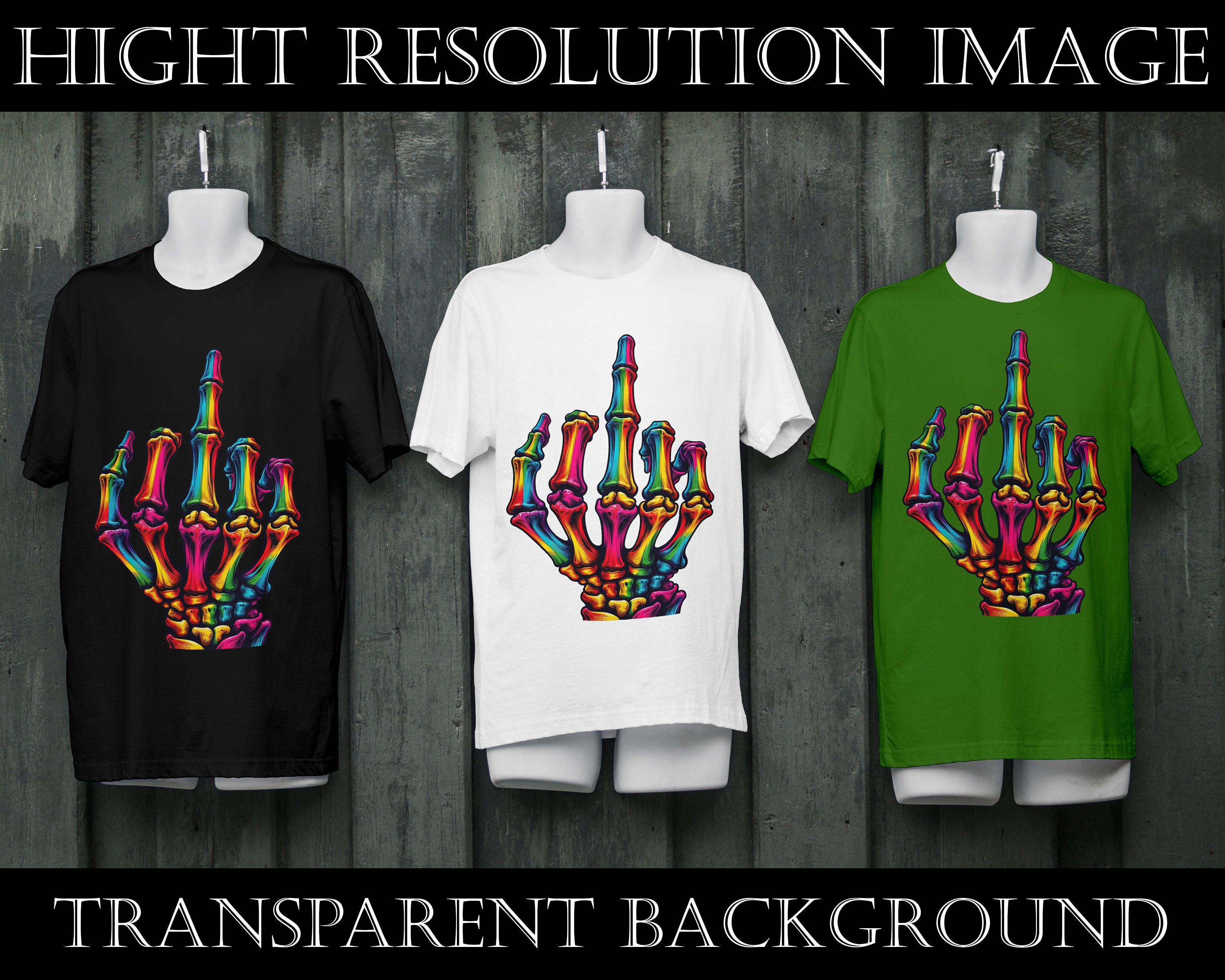 Colorful Skeleton Middle Finger Png, Printable Sublimation Design ...