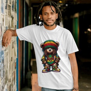 Retro Rasta Teddy Bear Png, Urban Sublimation Design, Trendy Jamaican ...