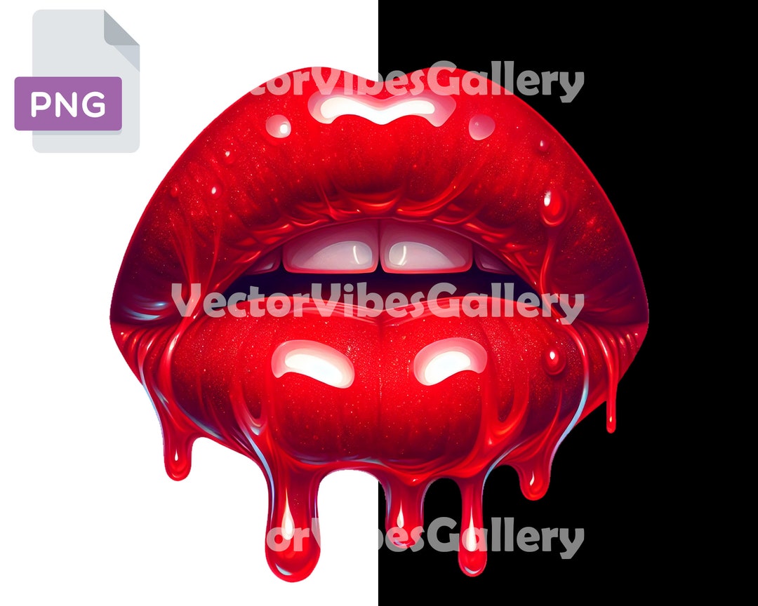 Dripping Red Lips PNG Clipart, Streetwear Design (transparent ...