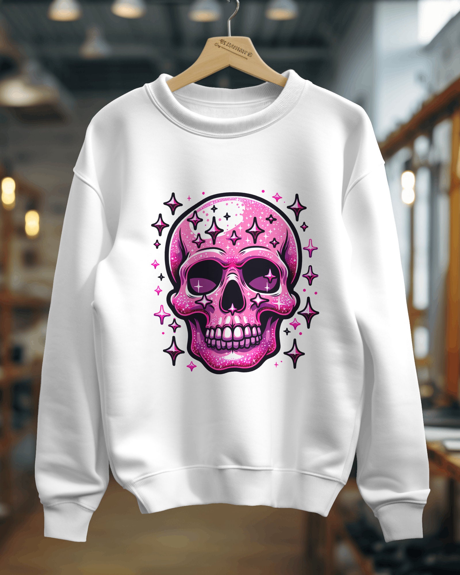 Sparkly Pink Skull Png, Cute Skeleton Sublimation Design, Spooky Skull ...