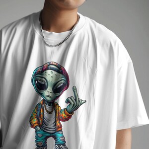 Streetwear Middle Finger Alien Png, Urban Sublimation Design, Hip Hop ...