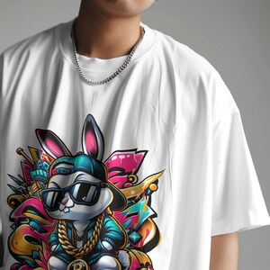 Cartoon Streetwear Bunny Png, Urban Graphic Sublimation Design ...