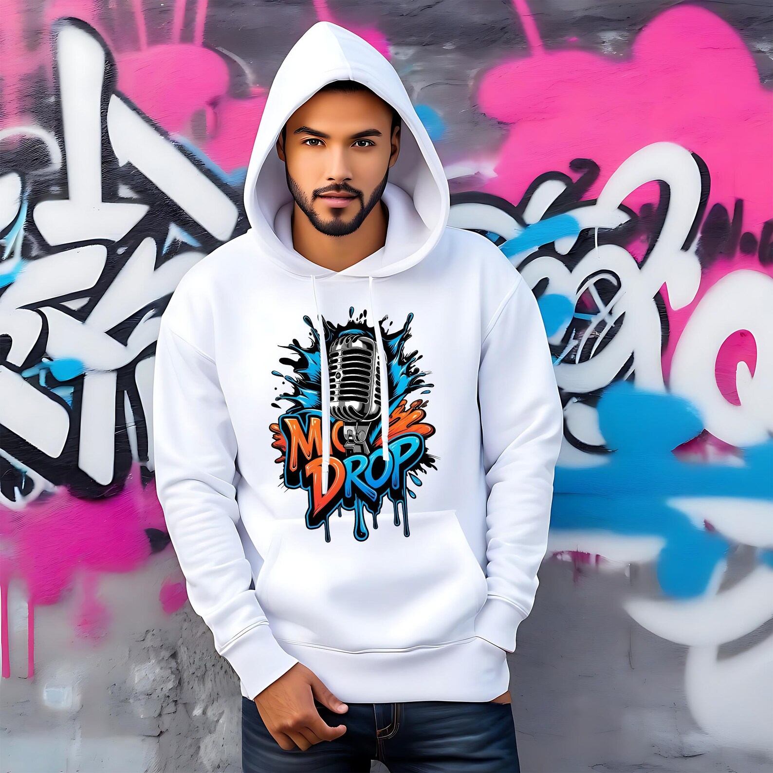 Mic Drop Graffiti Microphone PNG, Streetwear Design (instant Download ...