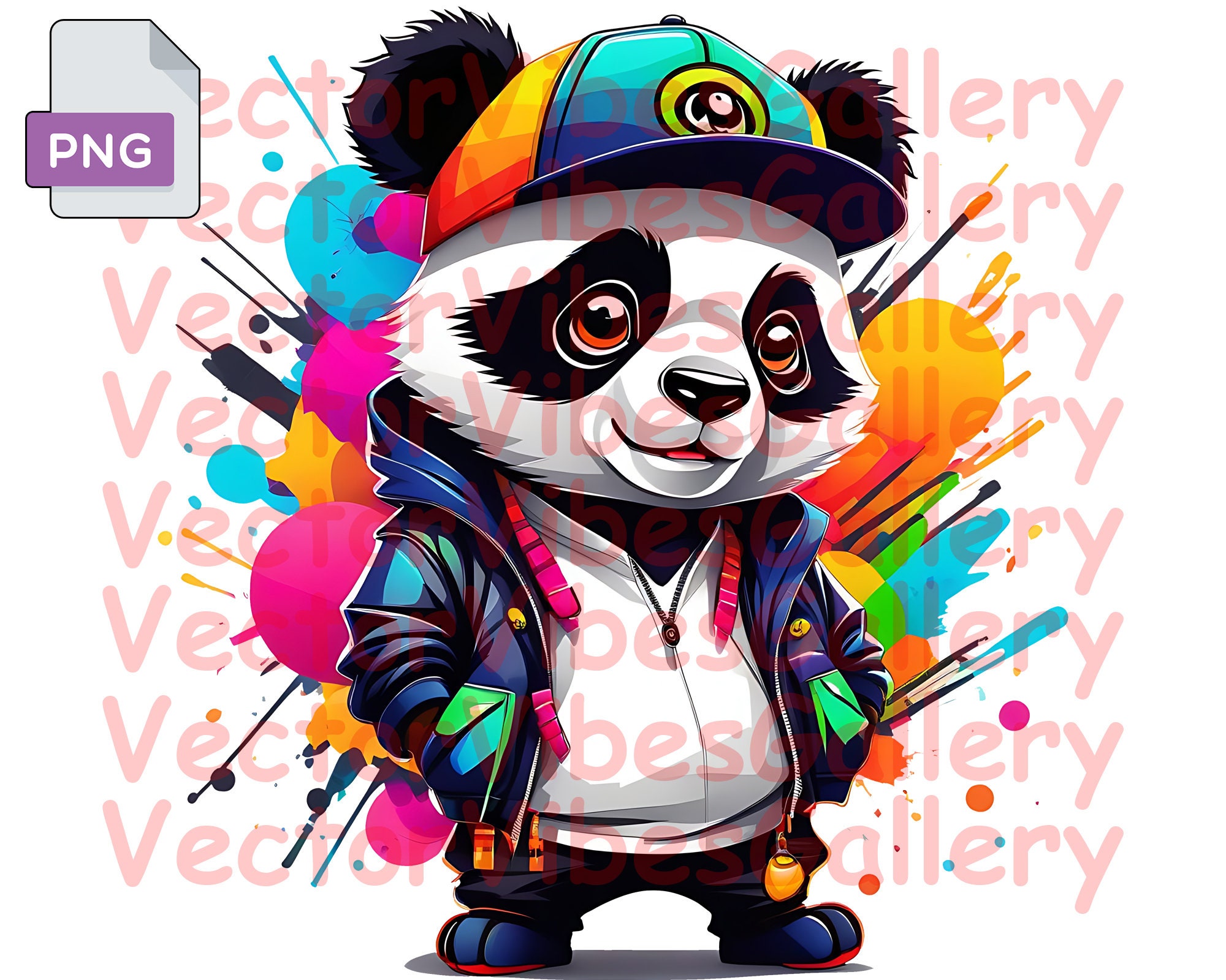 Graffiti Panda Png, Streetwear Sublimation Design, Urban Vectorial ...