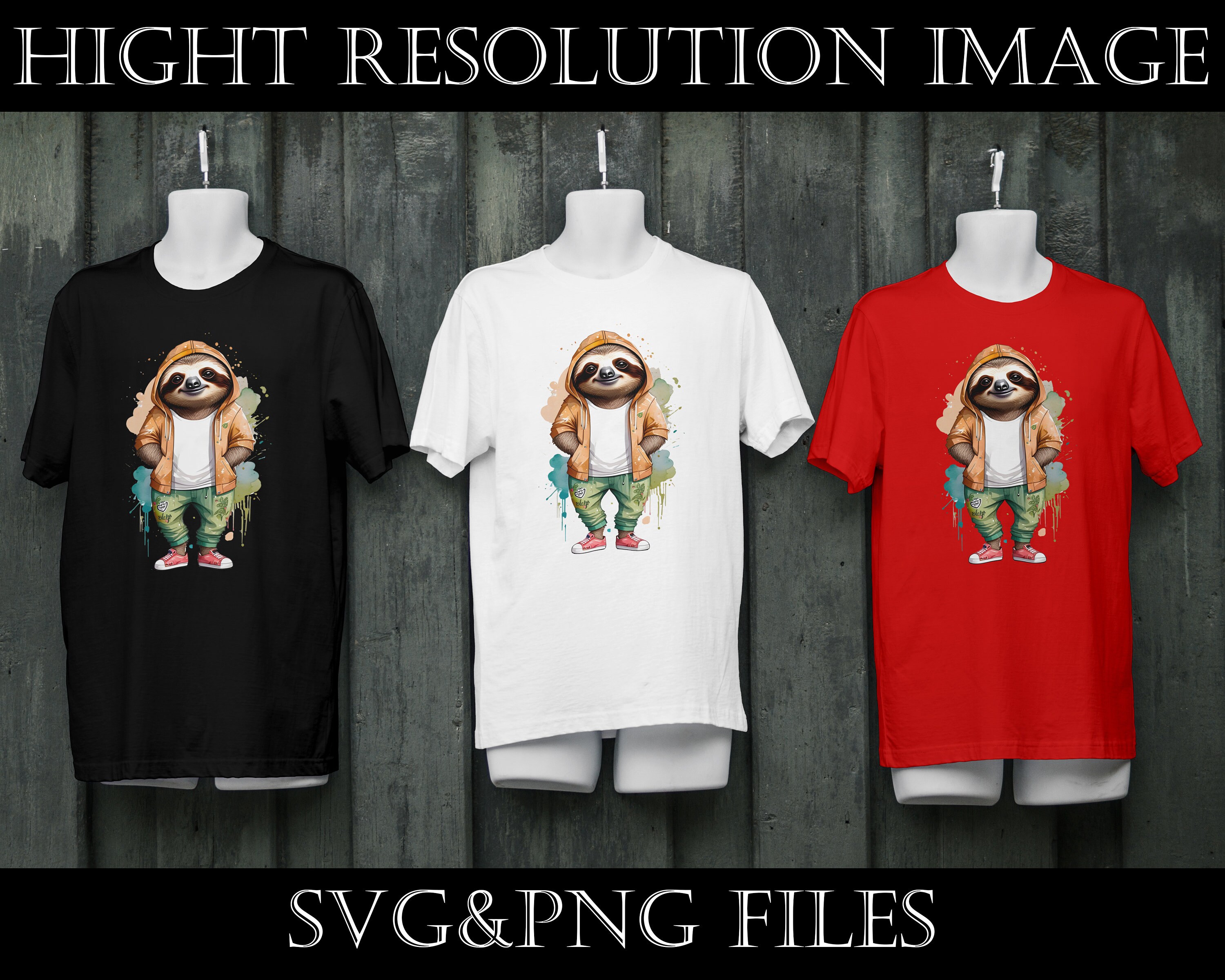 Cool Watercolor Sloth Streetwear Svg Png Urban Design for - Etsy