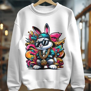 Cartoon Streetwear Bunny Png, Urban Graphic Sublimation Design ...