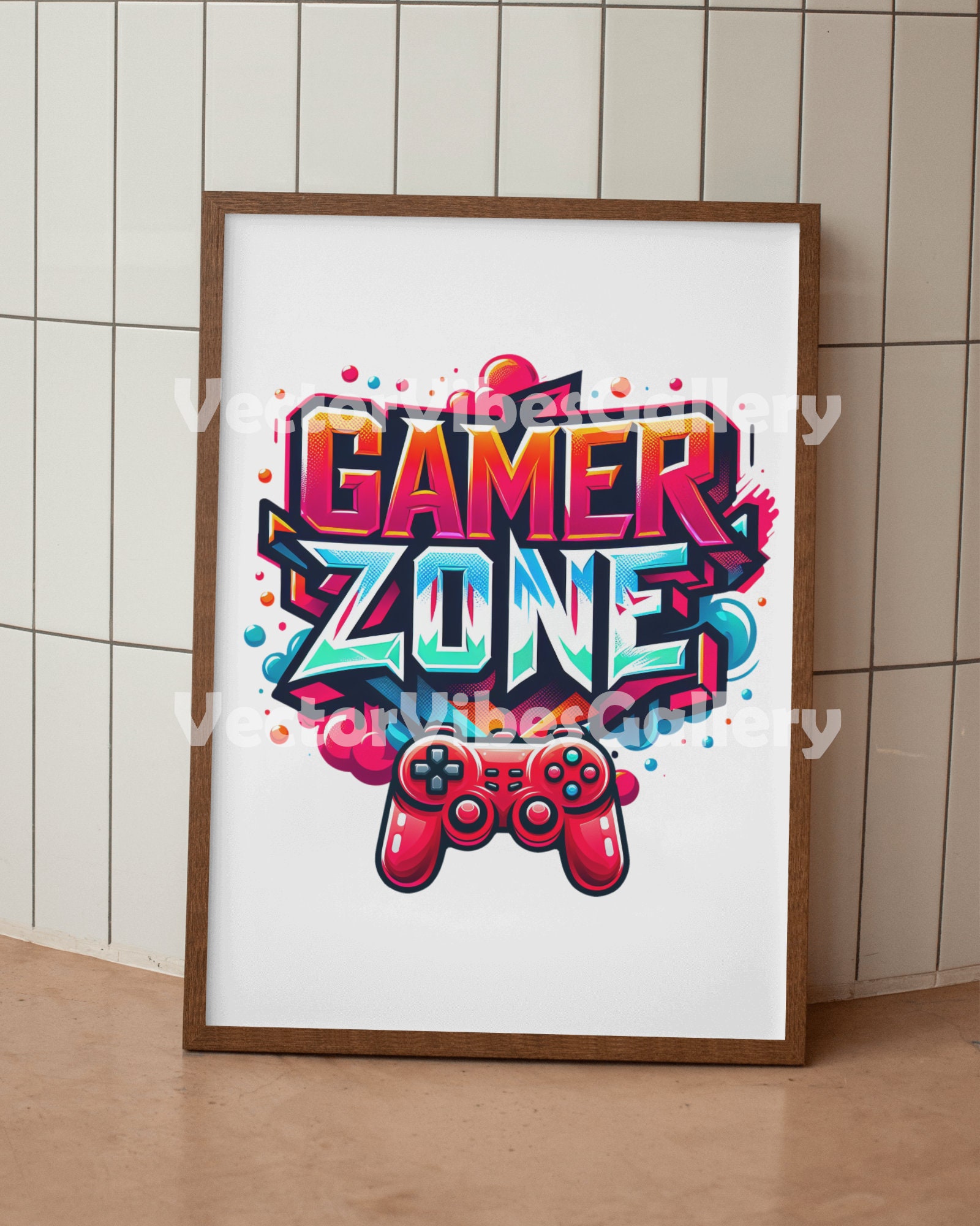 Gamer Zone Png, Gaming Sublimation Design, Game Room Decor, Colorful ...
