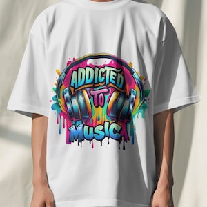 Addicted to Music Png, Graffiti Headphone Clipart, Urban Sublimation ...