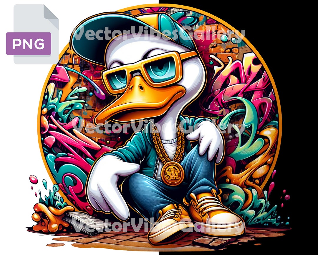 Graffiti Gangster Duck Png, Urban Sublimation Design, Vector Animal ...