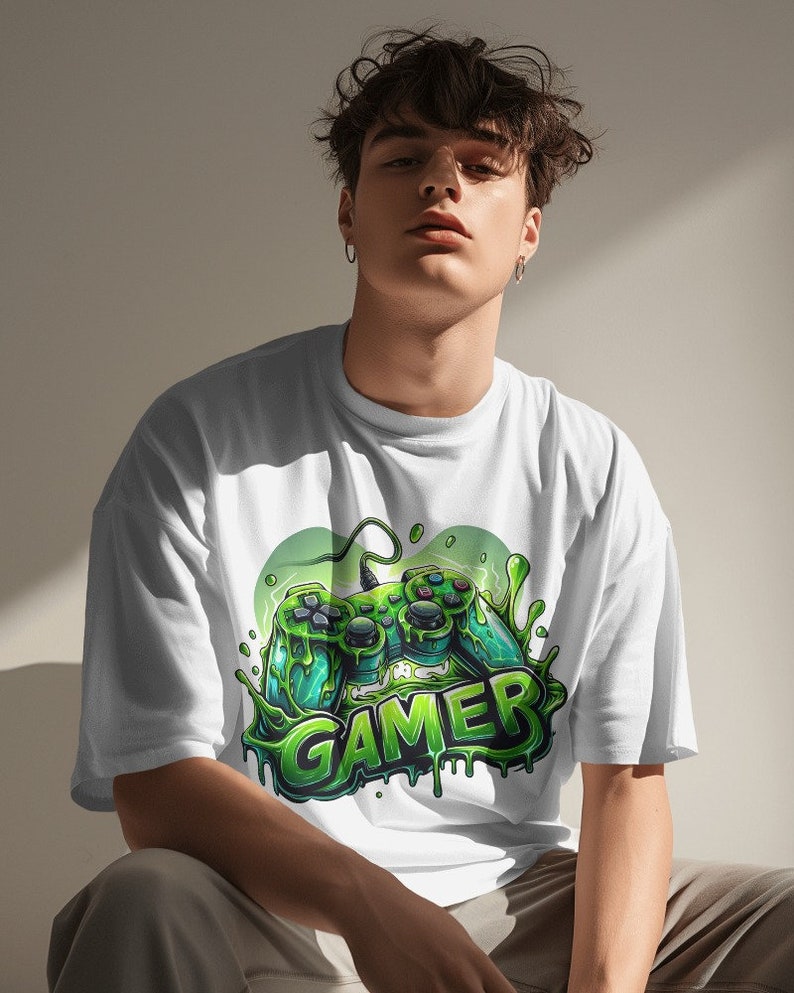 Gamer Png, Dripping Green Gaming Controller Sublimation Design, Games ...