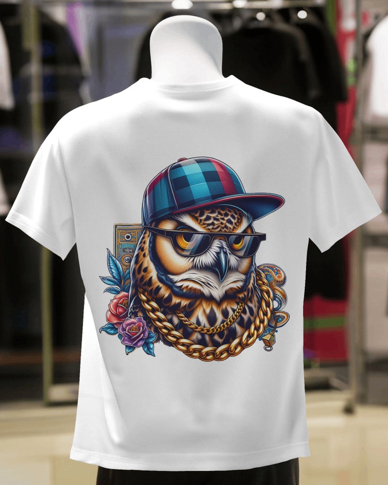 Streetwear Gangster Owl Png, Urban Sublimation Design, Colorful Floral ...
