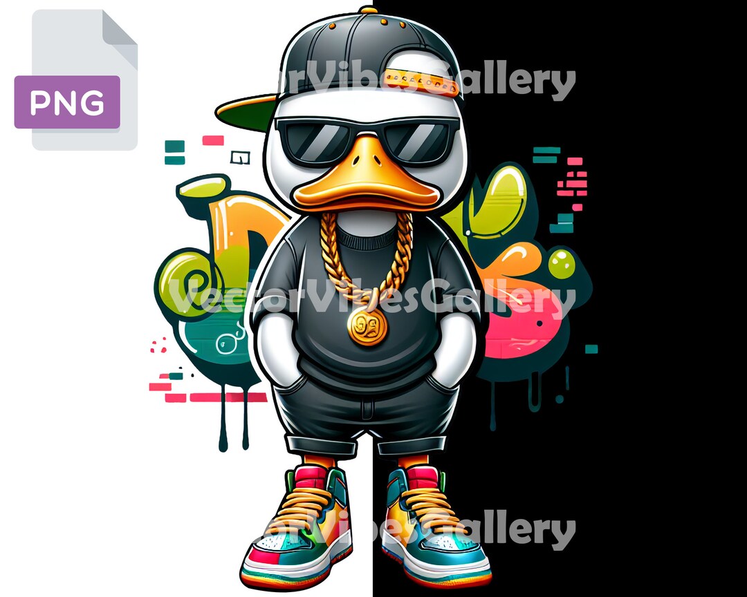 Streetwear Retro Duck Png, Urban Graphic Sublimation Design, Graffiti ...