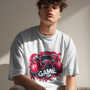 Game on Png, Dripping Gaming Controller Poster, Gamer Sublimation ...