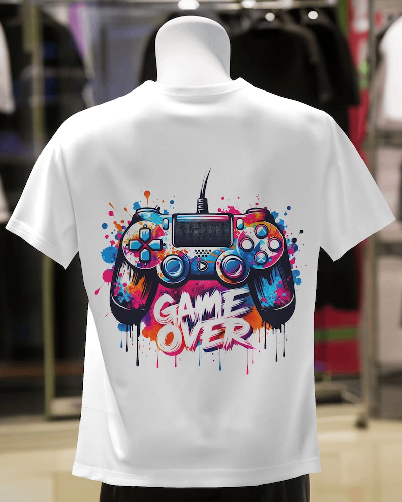 Colorful Game Over Png, Gaming Lovers Sublimation Design With Splashes ...