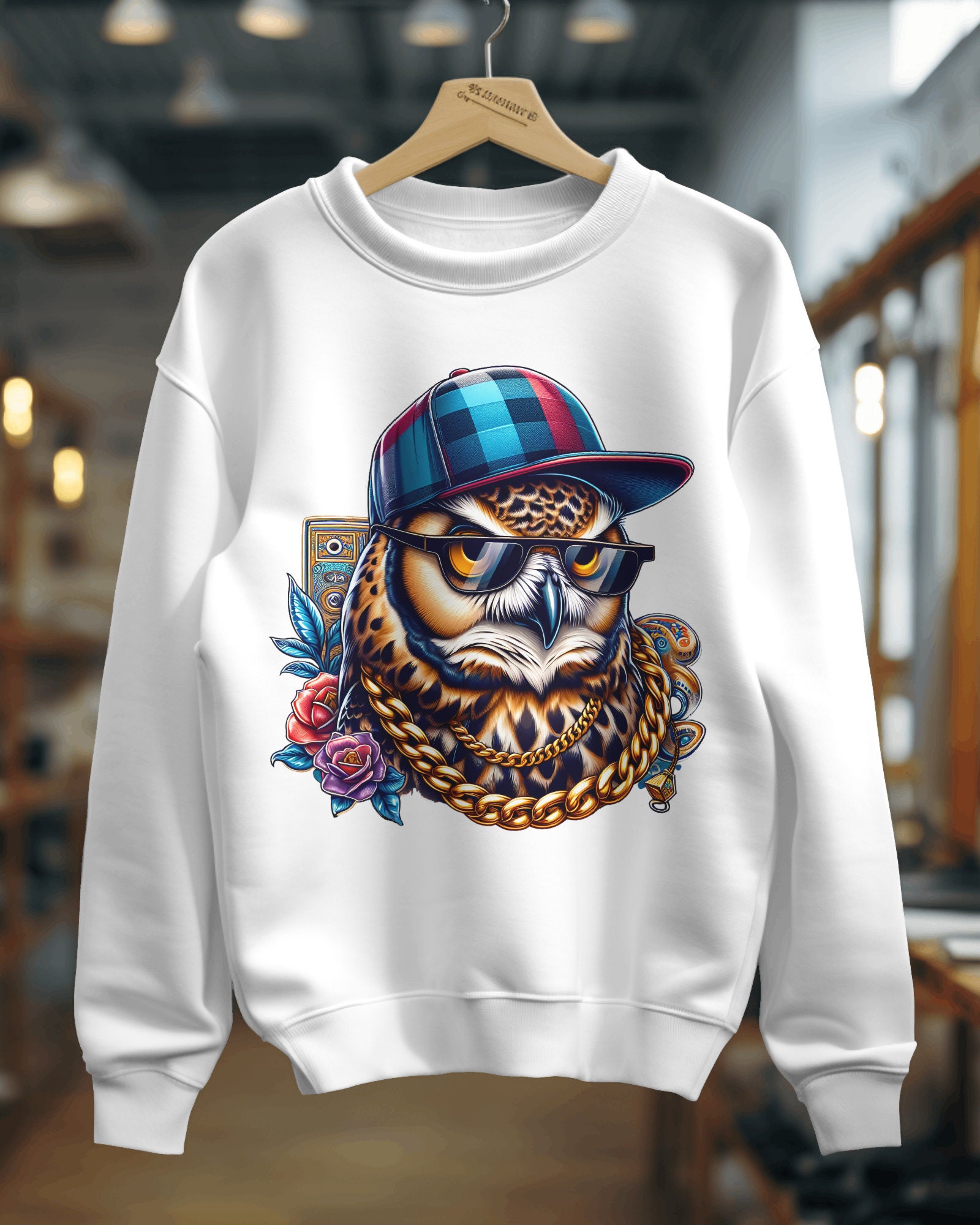 Streetwear Gangster Owl Png, Urban Sublimation Design, Colorful Floral ...