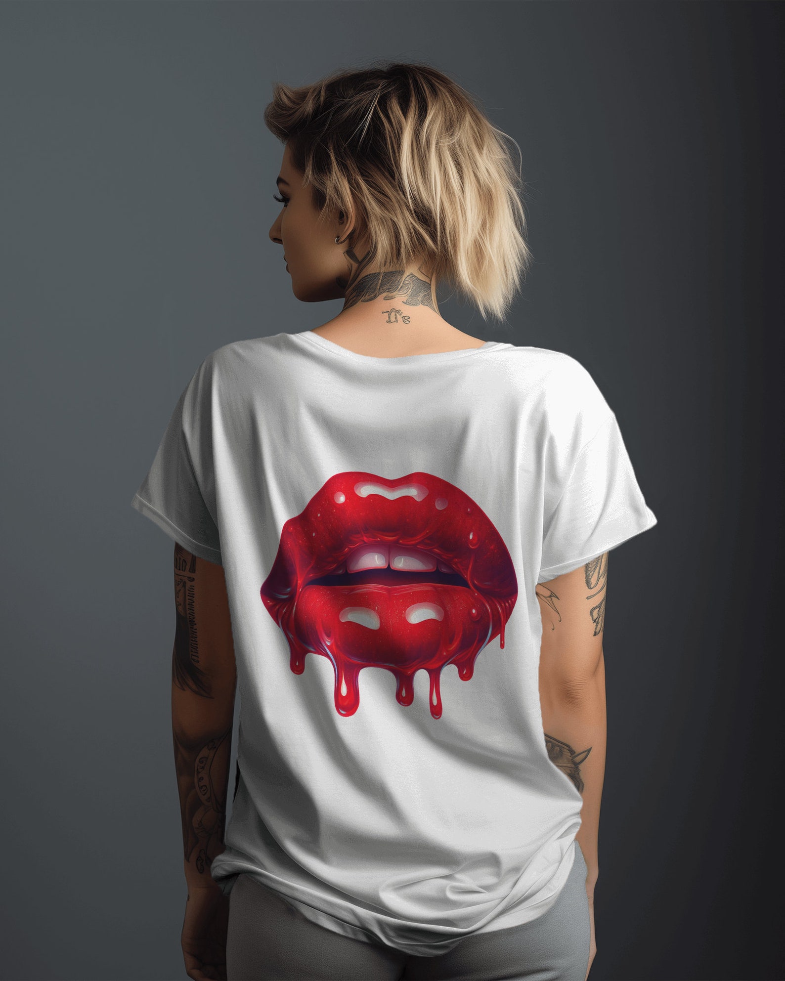 Dripping Red Lips PNG Clipart, Streetwear Design (transparent ...