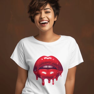 Aesthetic Dripping Lips Png, Printable Biting Bleeding Lips ...