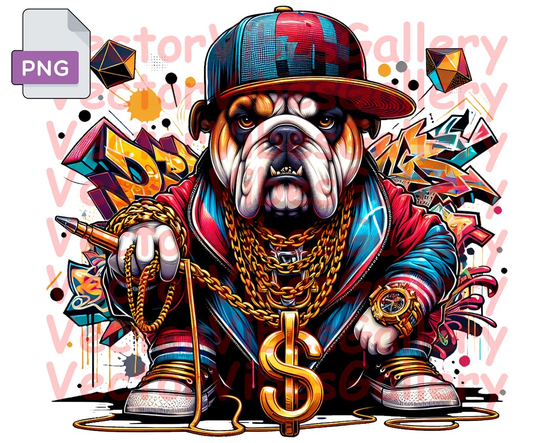 Gangster Bulldog Png, Streetwear Sublimation Design, Graffiti Digital ...