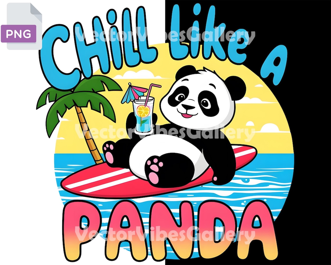 Chill Like a Panda PNG Design, Cute Relaxing Panda Clipart for Kids ...