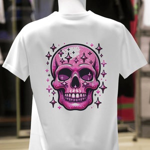 Sparkly Pink Skull Png, Cute Skeleton Sublimation Design, Spooky Skull ...