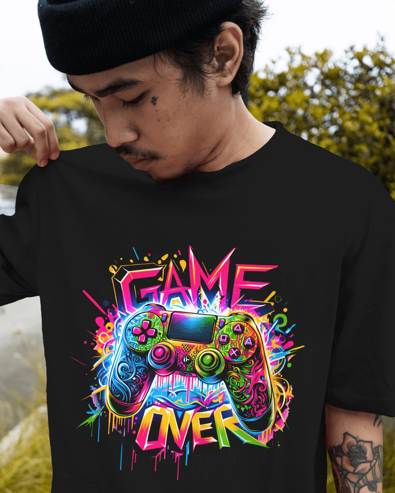Neon Game Over Png, Urban Gaming Sublimation Design, Graffiti Clipart ...