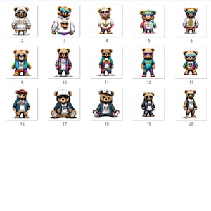 Teddy Bear Urban Png Bundle, Streetwear Sublimation Design, Gangsta ...