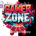 Gamer Zone Png, Gaming Sublimation Design, Game Room Decor, Colorful ...