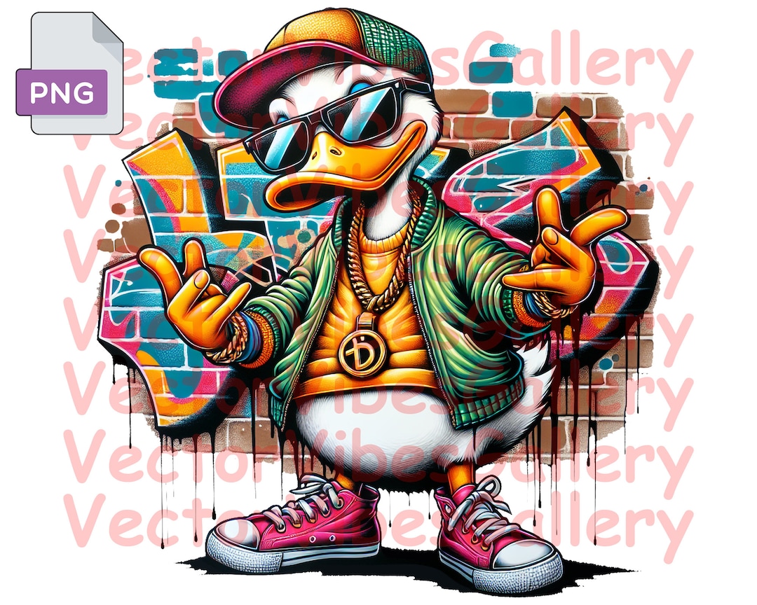 Gangster Duck Png, Urban Sublimation Design, Cartoon Streetwear Bird ...