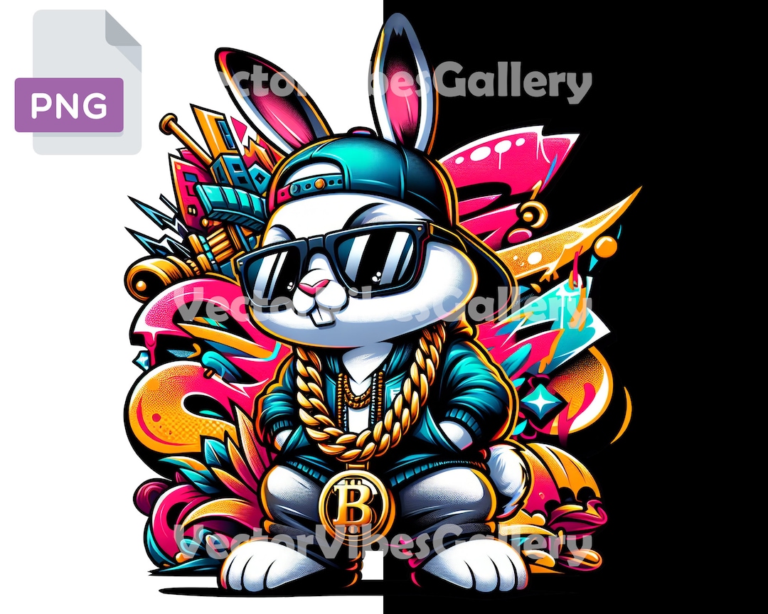 Cartoon Streetwear Bunny Png, Urban Graphic Sublimation Design ...