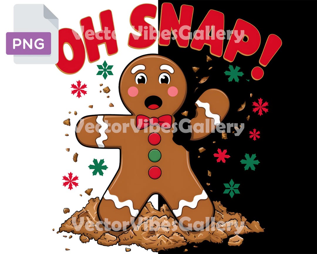 Funny Broken Gingerbread Man PNG, Christmas Clipart (digital Download ...
