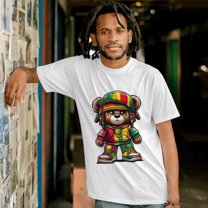 Cute Rasta Teddy Bear Png, Urban Sublimation Design, Reggae Music ...