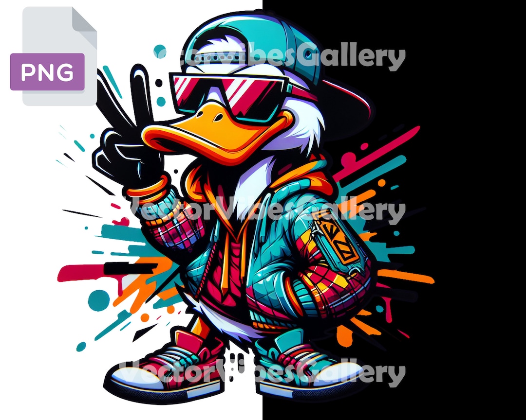 Cool Colorful Duck Png, Urban Sublimation Design, Graffiti Clipart ...