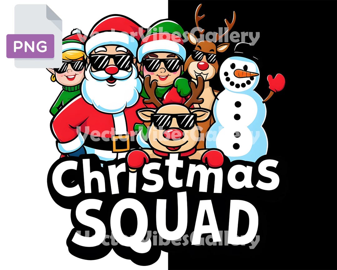 Christmas Squad PNG Digital Download, Festive Holiday Crew Clipart for ...