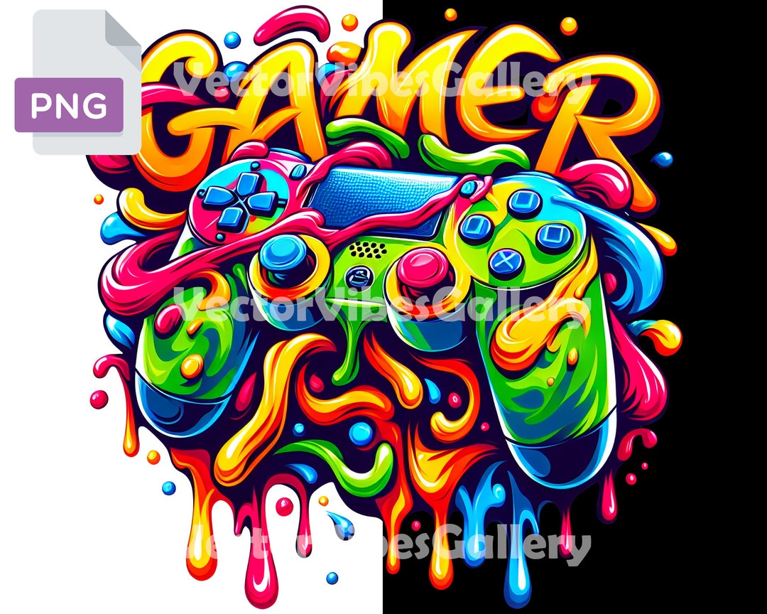 Colorful Graffiti Gamer Png, Gaming Sublimation Design, Video Games ...