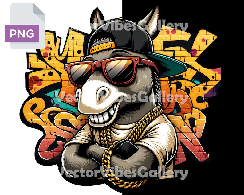 Gangster Donkey PNG, Urban Graffiti Clipart (300 DPI) - Etsy