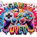 Game Over Colorful Png, Gaming Lover Sublimation Design, Controller ...