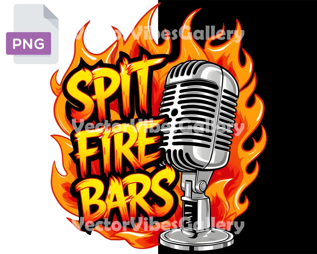 Spit Fire Bars PNG Design, Hip-hop Graffiti Art for T-shirts, Urban ...