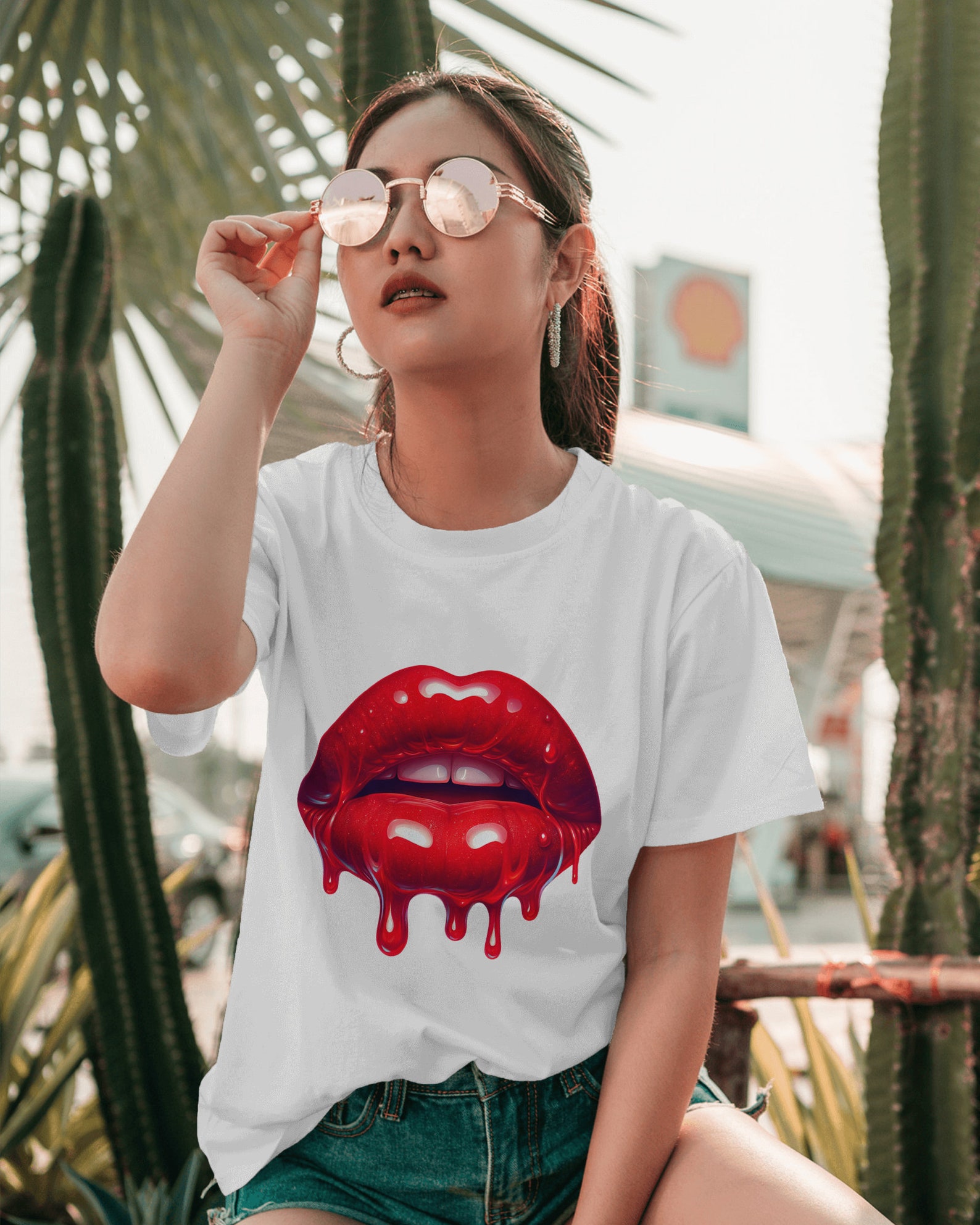 Dripping Red Lips PNG Clipart, Streetwear Design (transparent ...
