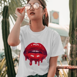 Aesthetic Dripping Lips Png, Printable Biting Bleeding Lips ...