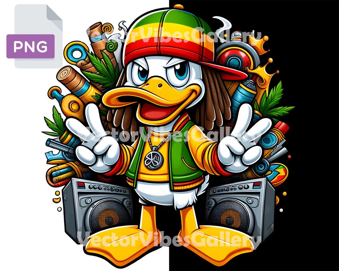 Streetwear Reggae Duck Png, Urban Graphic Sublimation Design, Hip Hop ...