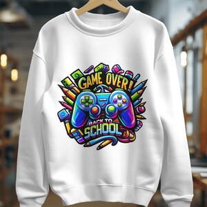 Game Over, Back to School Png, Vector Sublimation Design, Colorful ...