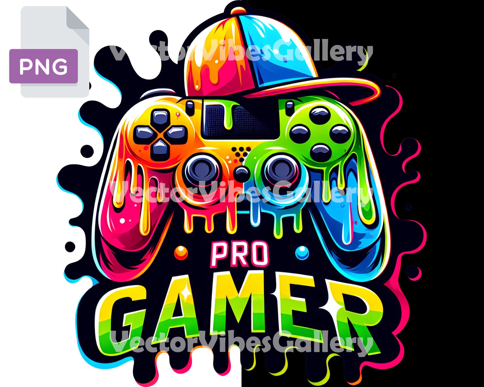 Dripping Pro Gamer PNG, Colorful Graffiti Sublimation Design (digital ...
