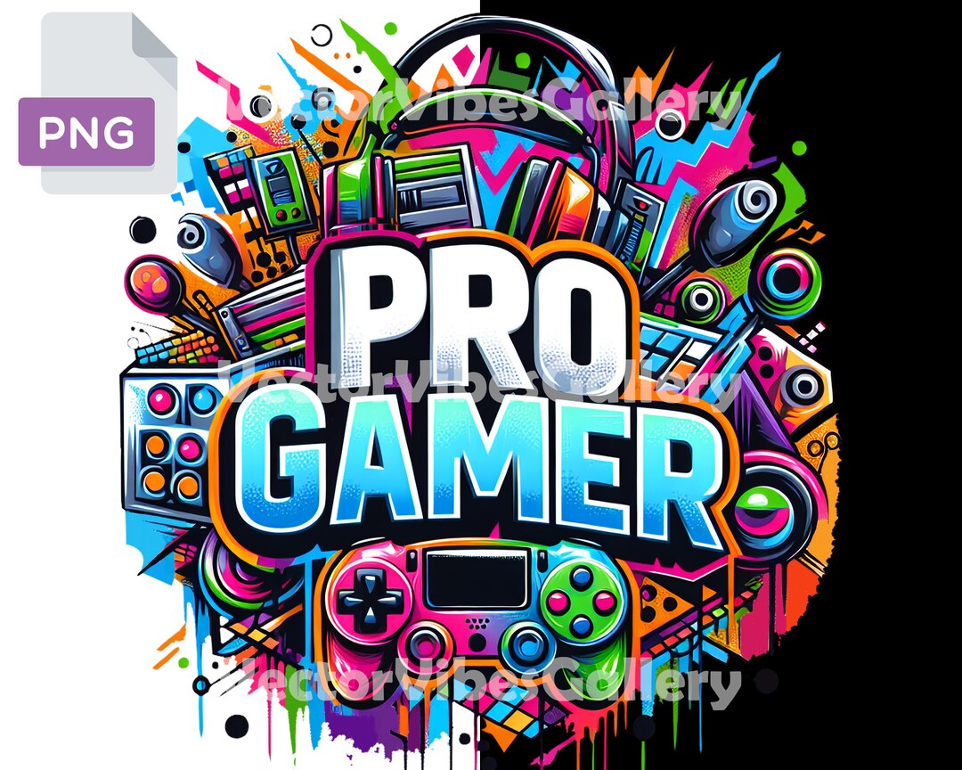 Pro Gamer Png, Gaming Lover Sublimation Design, Graffiti Clipart, Transparent Background, 300 ...
