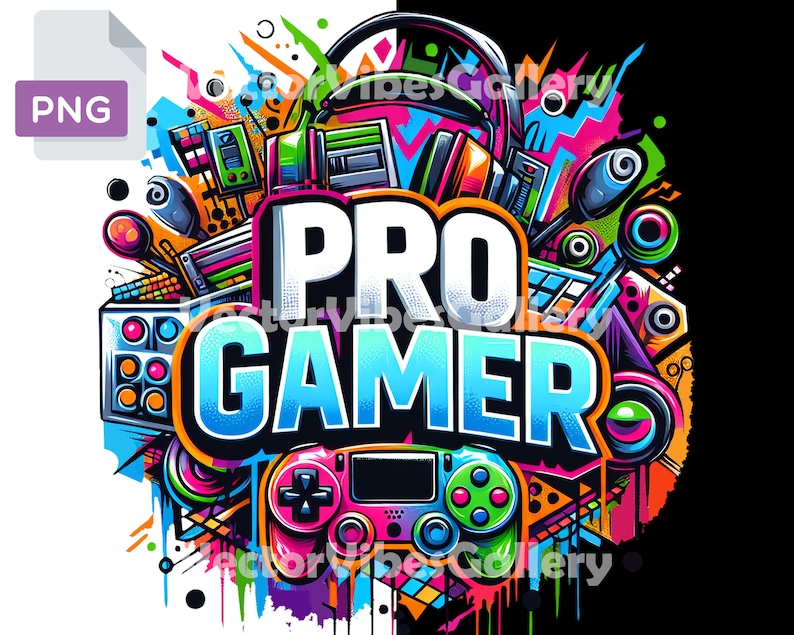 Pro Gamer Png, Gaming Lover Sublimation Design, Graffiti Clipart ...