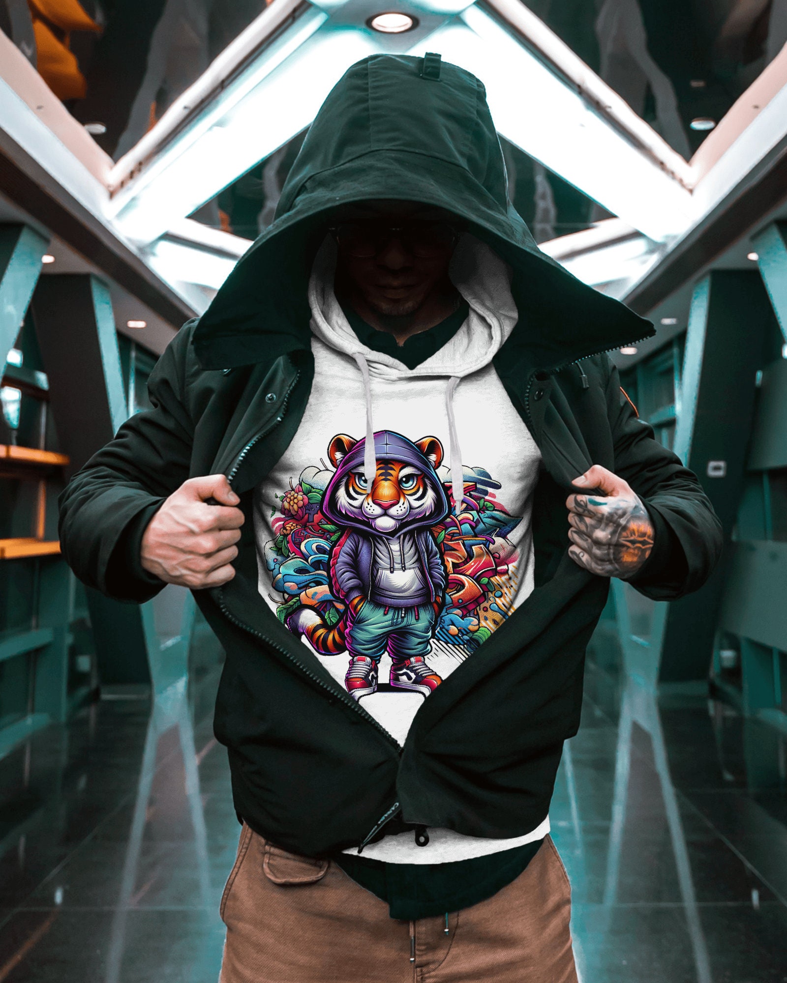 Streetwear Tiger Png, Urban Sublimation Design, Graffiti Clipart, Hip ...