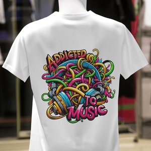 Graffiti Addicted to Music Png, Urban Graphics Sublimation Design, Hip ...