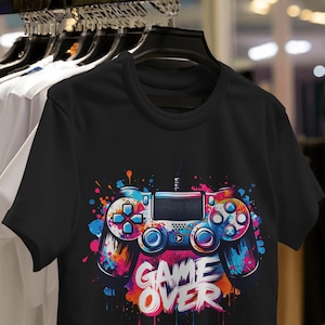 Colorful Game Over Png, Gaming Lovers Sublimation Design With Splashes ...
