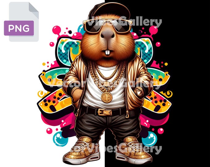 Capybara PNG | Coole Capybara Clipart im Hoodie | Urban Hip Hop Nager ...